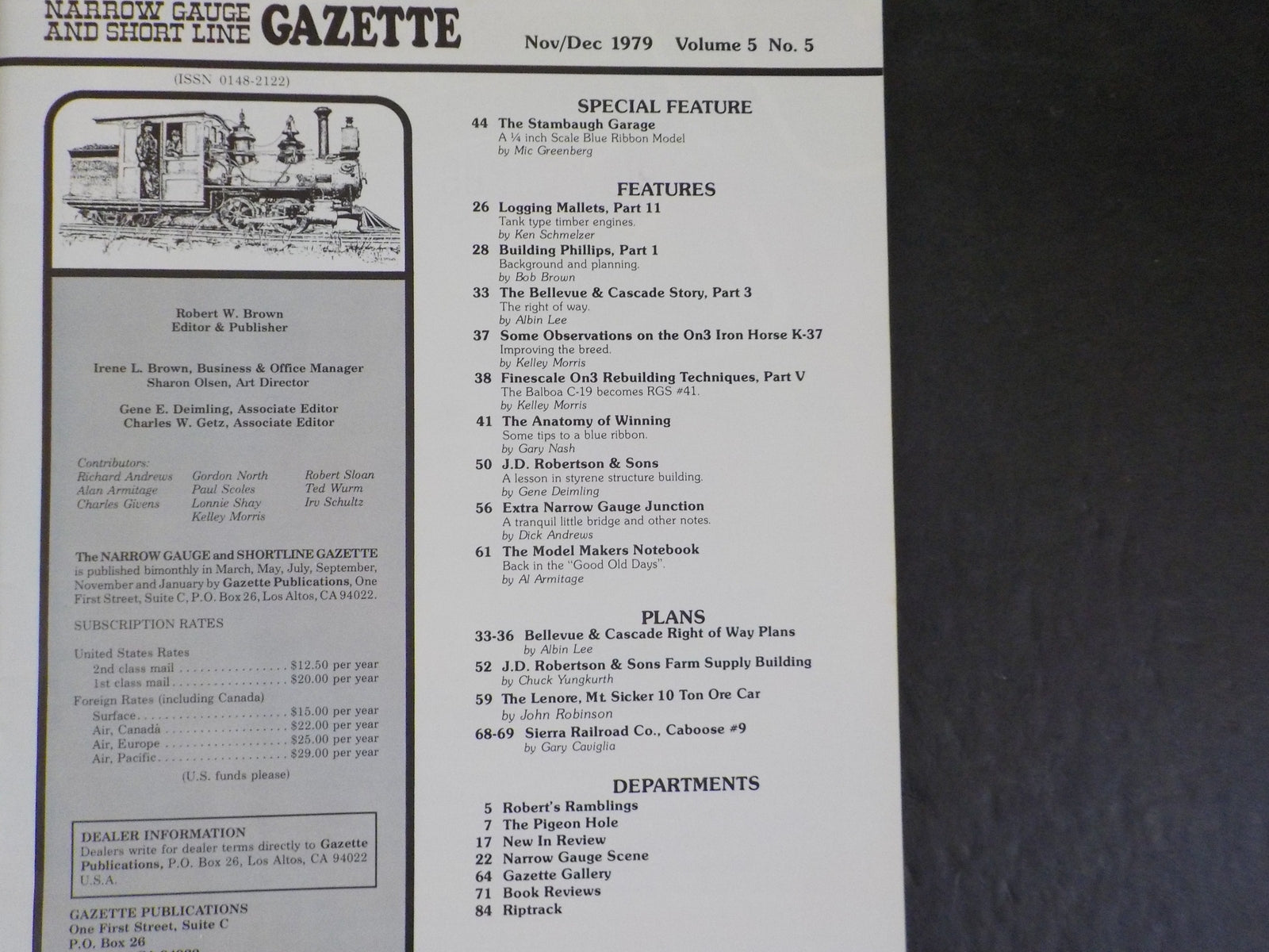 Narrow Gauge & Short Line Gazette 1979 November December Logging Malle ...