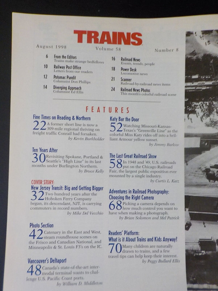 Trains Magazine 1998 August NJ Transit Reading & NOrthern Vancouver In ...