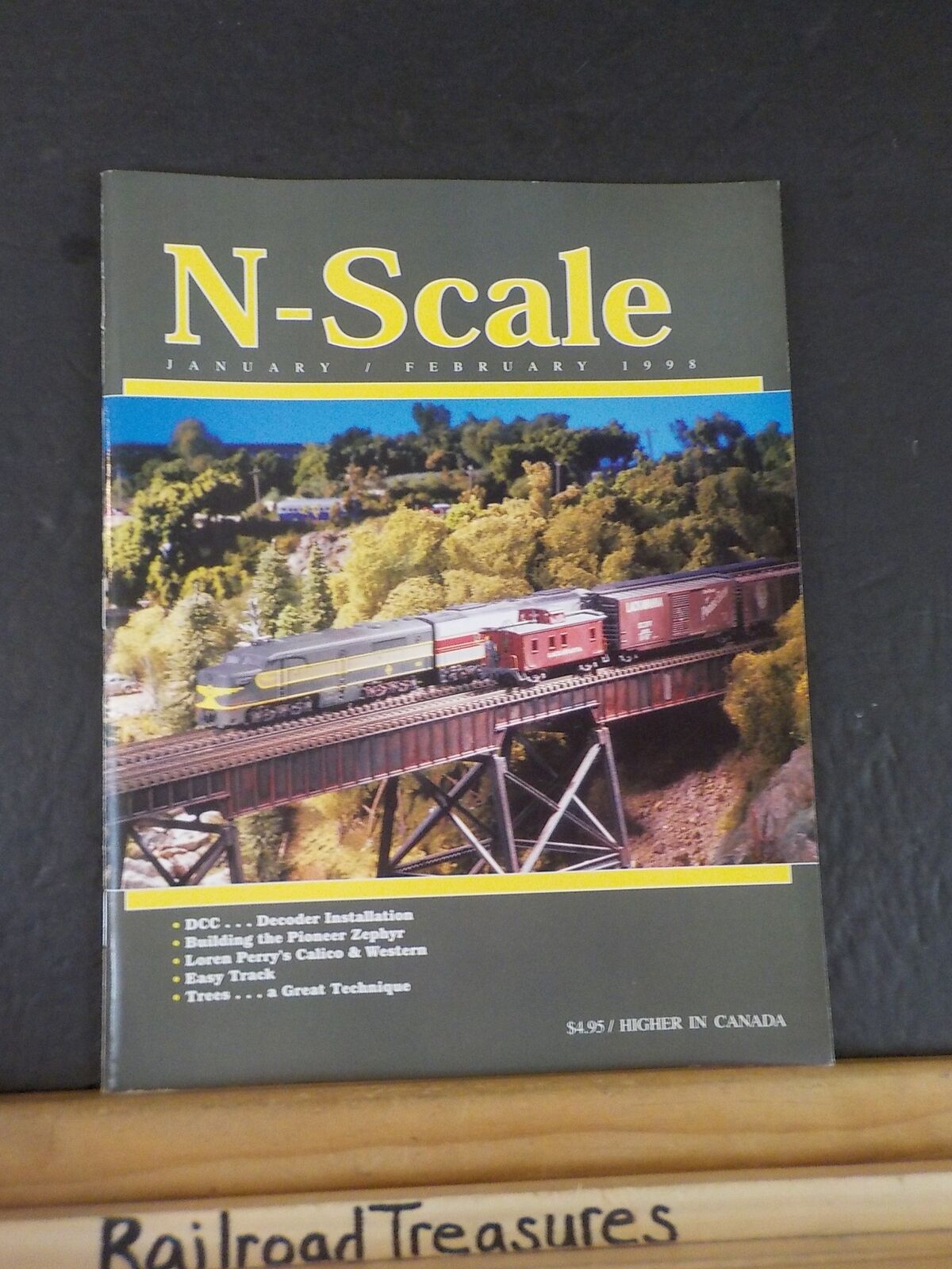 N Scale Magazine 1998 January February Gas Stations LOG car Trees DCC ...