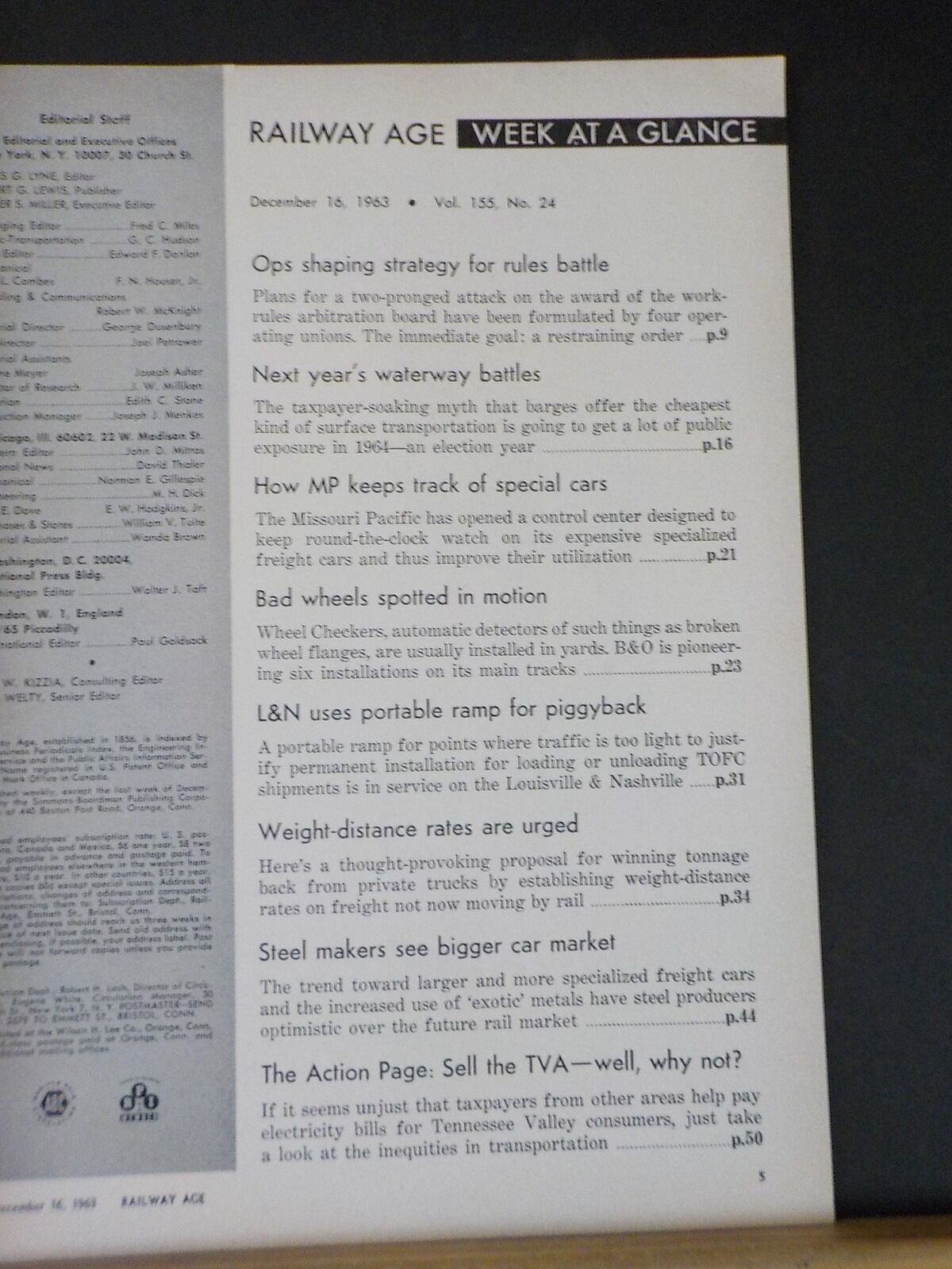 Railway Age Weekly 1963 December 16 – RailroadTreasures