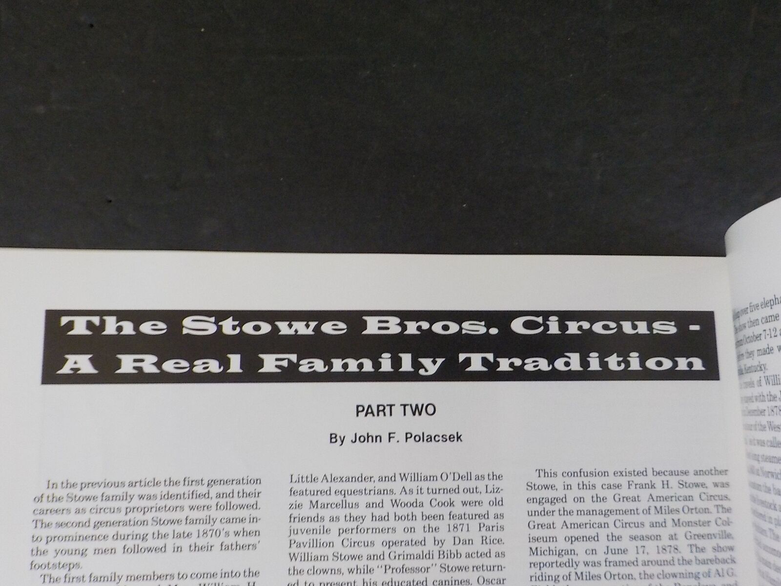 Bandwagon 1986 May June Circus Magazine John Robinson 1927 season Stow ...
