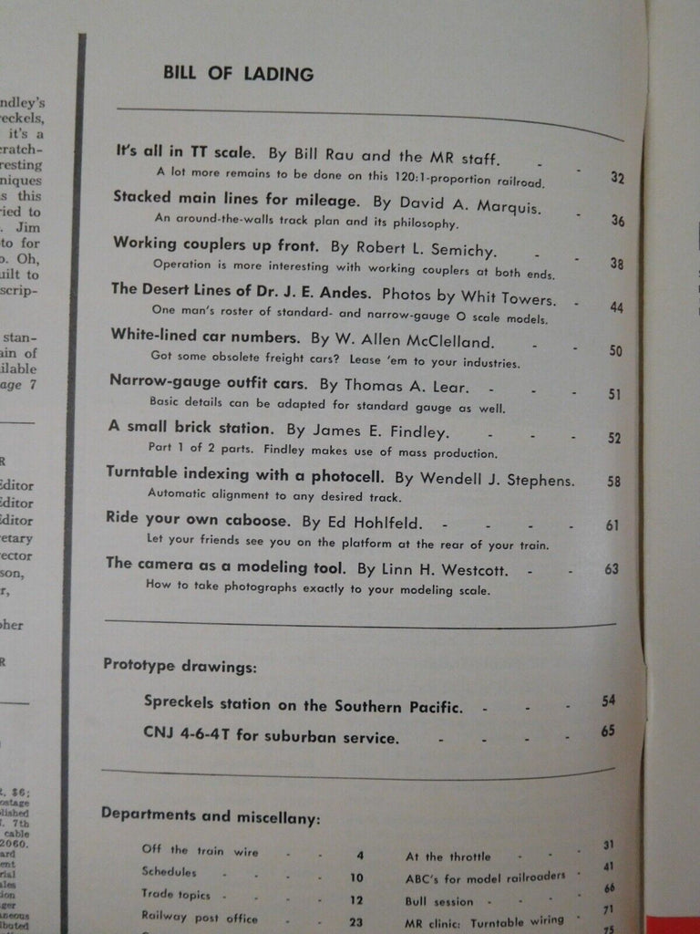 Model Railroader Magazine 1966 November Findley tells how to build thi ...