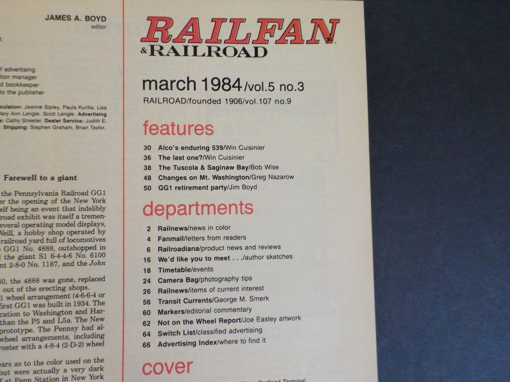Railfan & Railroad Magazine 1984 March Alco Last one a Class 1 ...