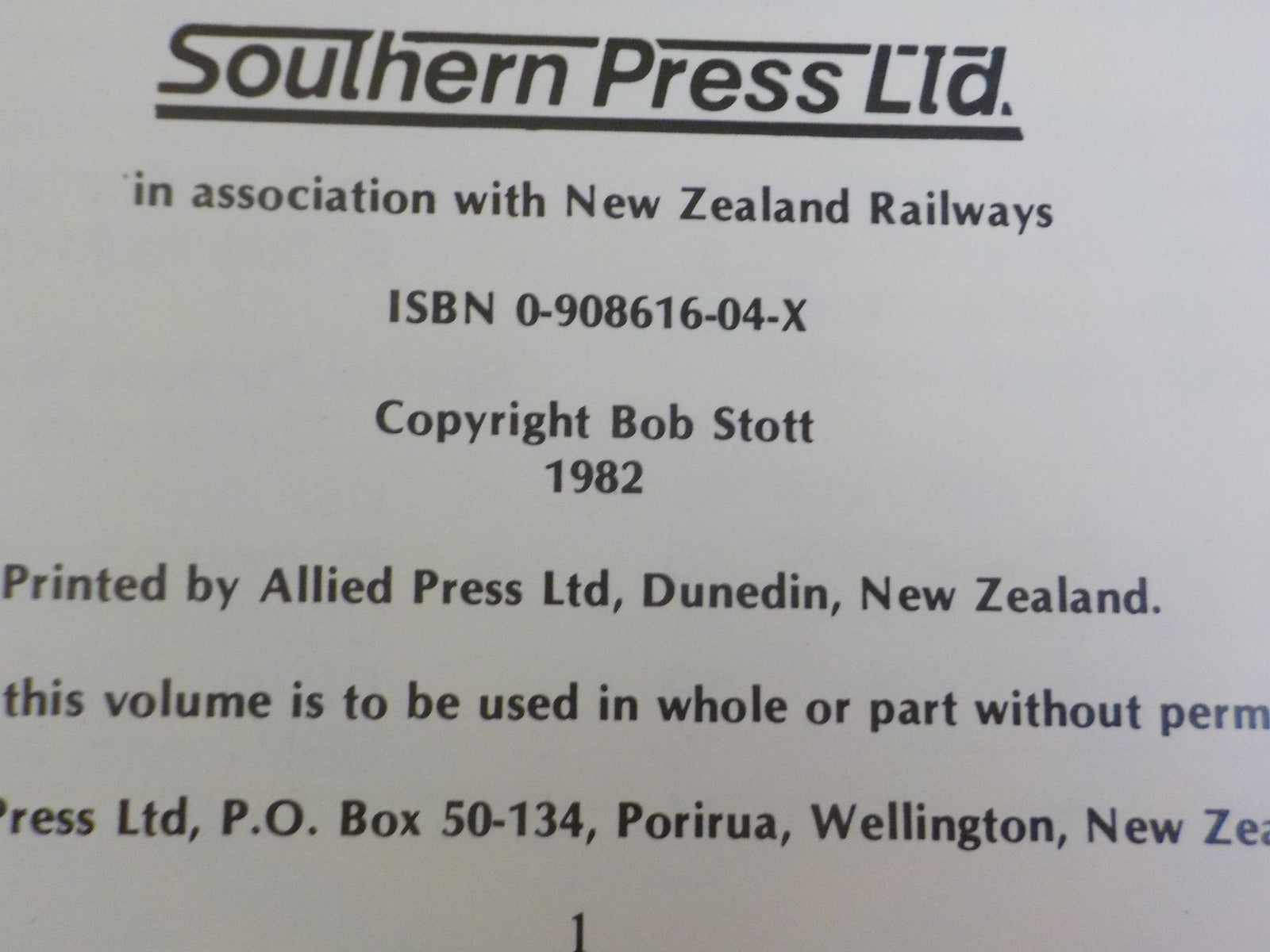 Railway Wagons New Zealand Railways 1982 edition by Bob Stott Soft Cov ...