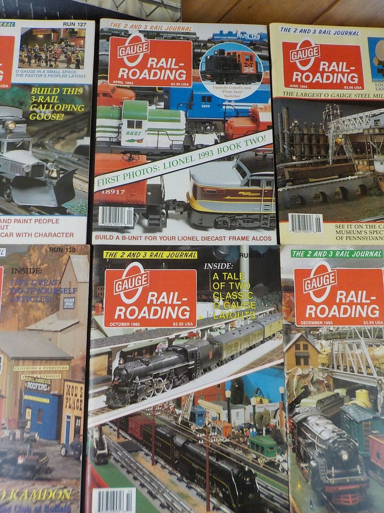 O Gauge Railroading 1993 #127-132 6 issues 2 & 3 Rail Journal Magazine ...