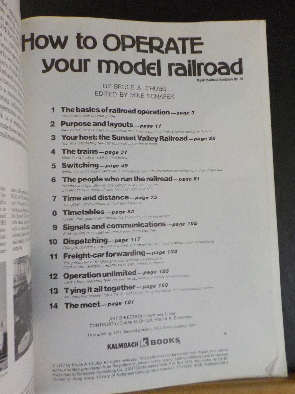 How to Operate your Model Railroad by Bruce Chubb Realistic Operation ...