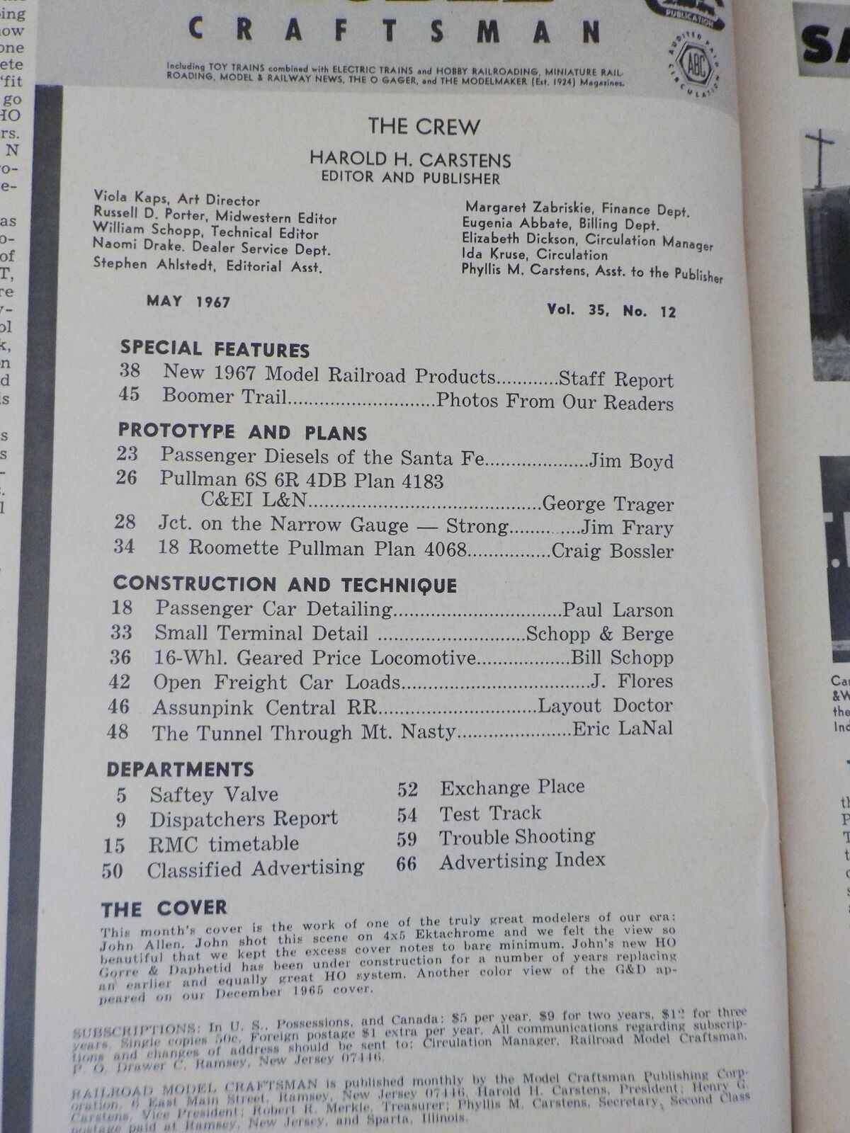 Railroad Model Craftsman Magazine 1967 May RMC Larson Boyd Trager Frar ...