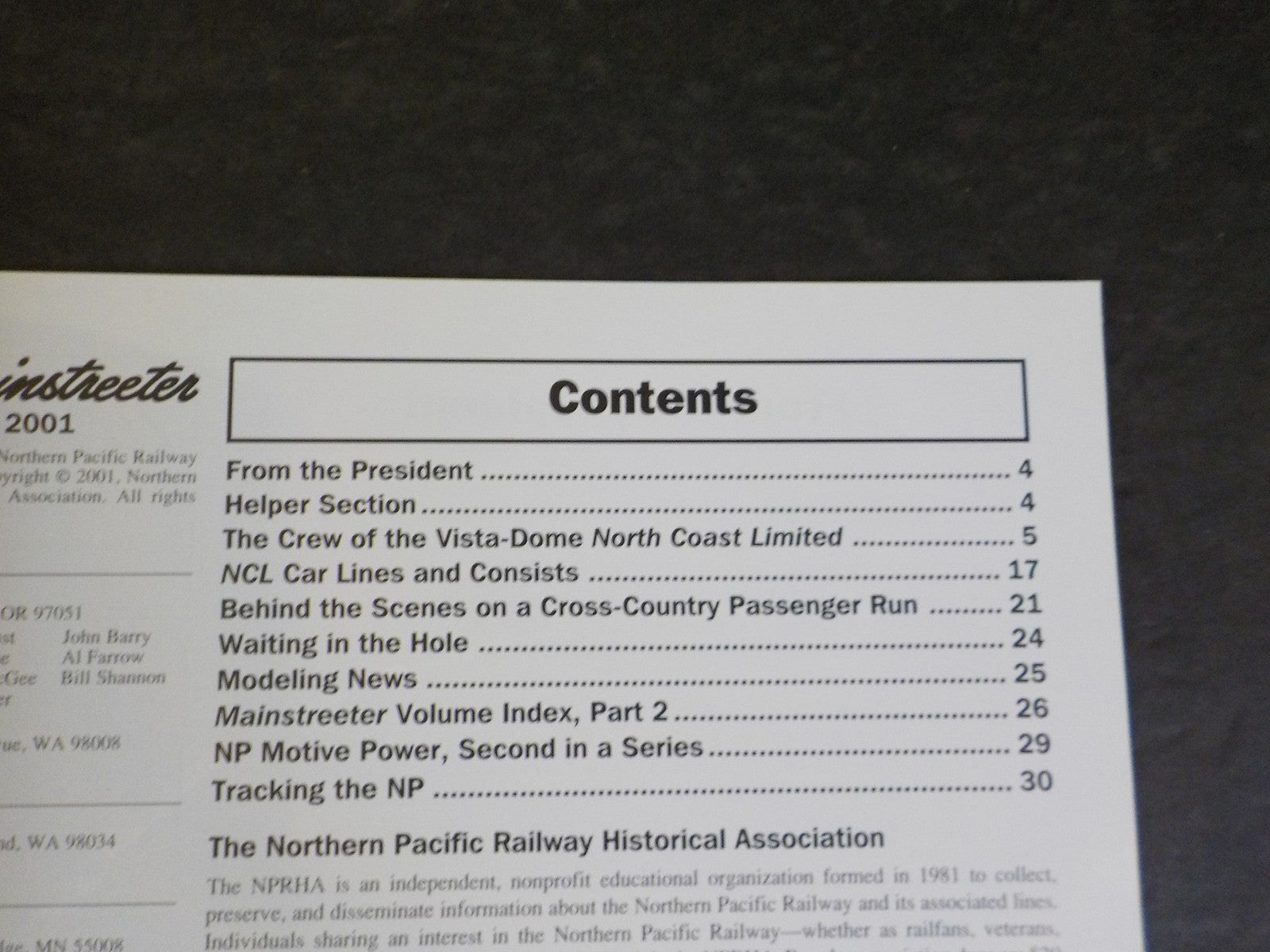 The Mainstreeter Northern Pacific Ry Historical Society Vol 20 #2 Spri ...