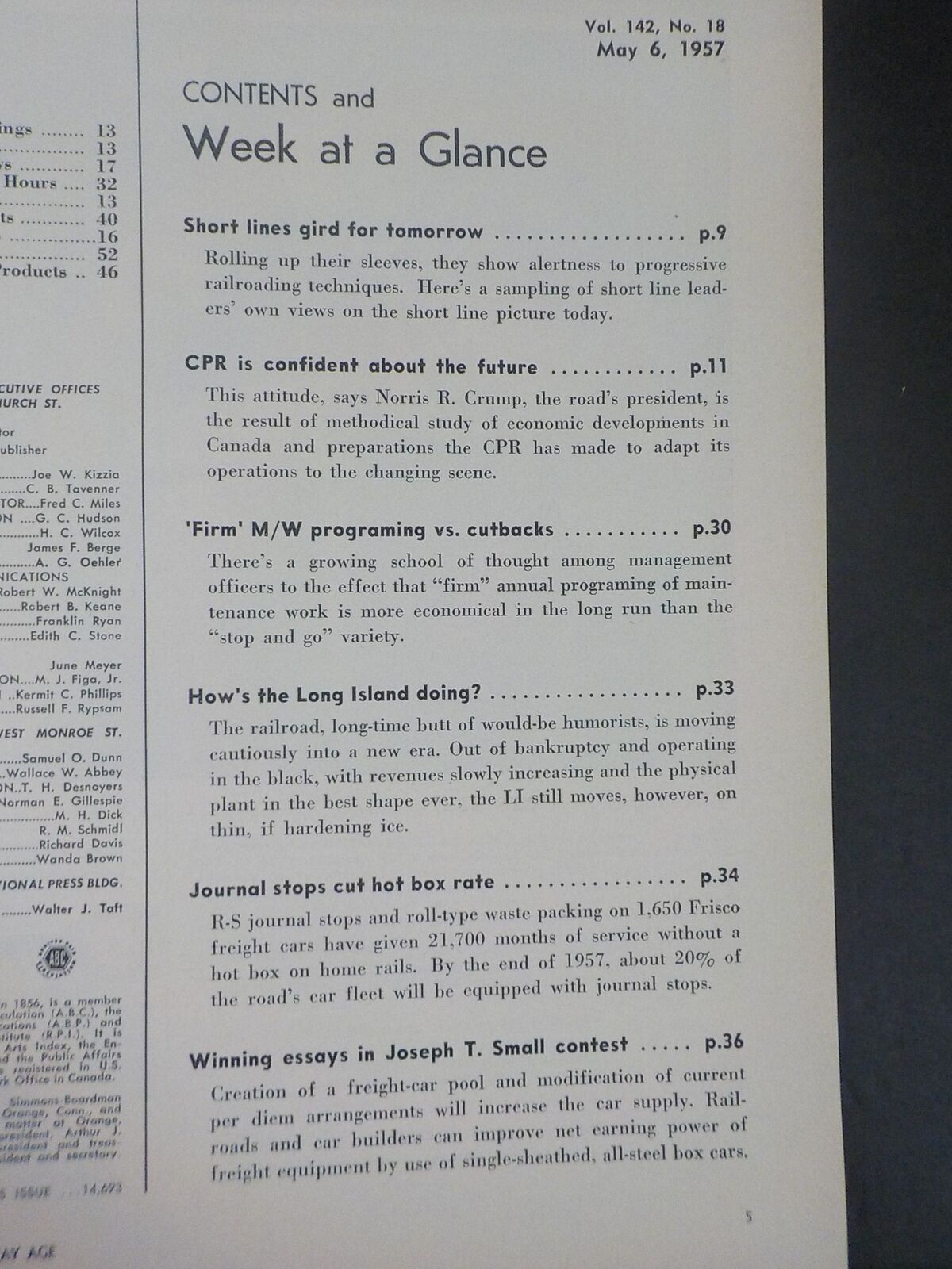 Railway Age 1957 May 6 Weekly Short Lines Why program Maintenance of W ...