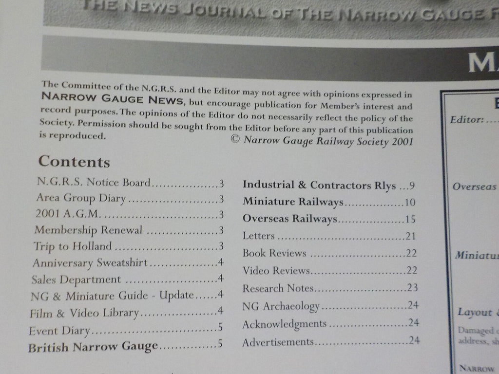 Narrow Gauge News #243 March 2001 Society News British Narrow Gauge ...