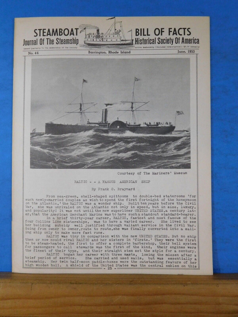 Steamboat Bill #46 June 1953 Journal of the Steamship Historical Socie ...
