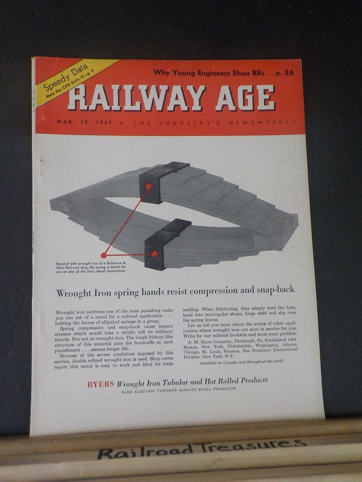 Railway Age 1957 March 18 Weekly Speedy data Why young engineers shun ...