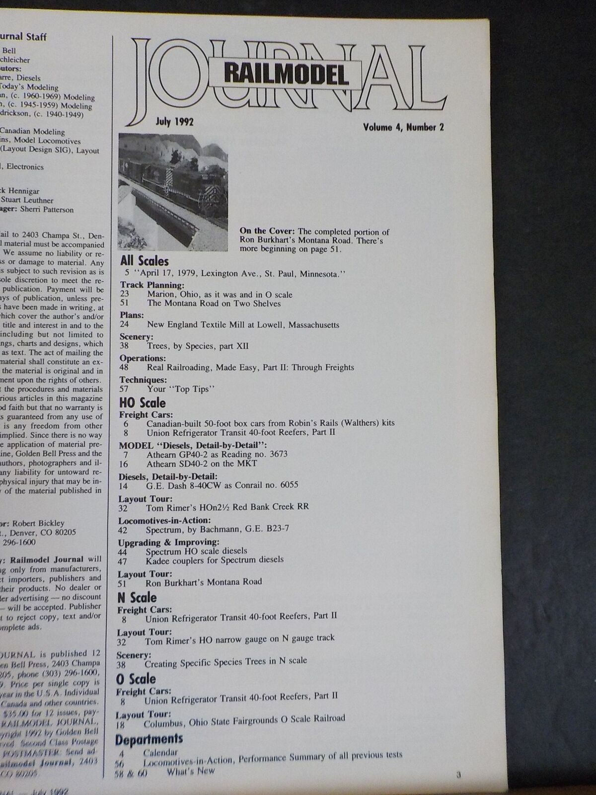 RailModel Journal 1992 July Double deck layout Athearn GE Dash 8-40CW ...