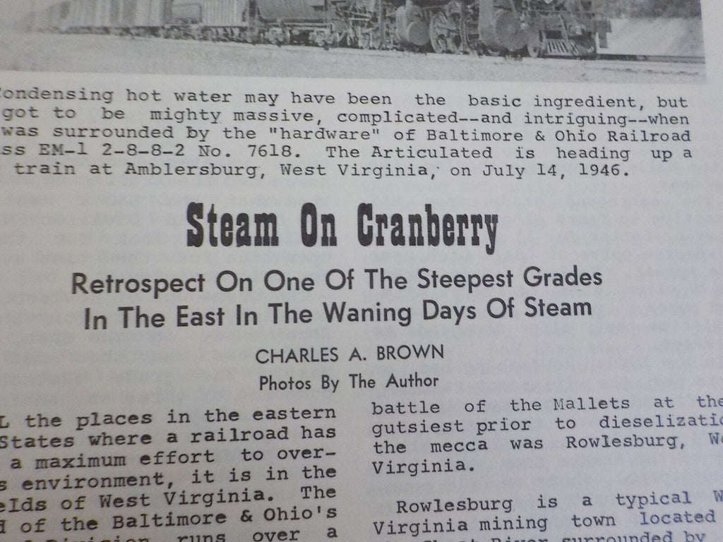 Railroad Enthusiast 1975 Winter and Spring Bay Ridge B&O Cranberry Gra ...