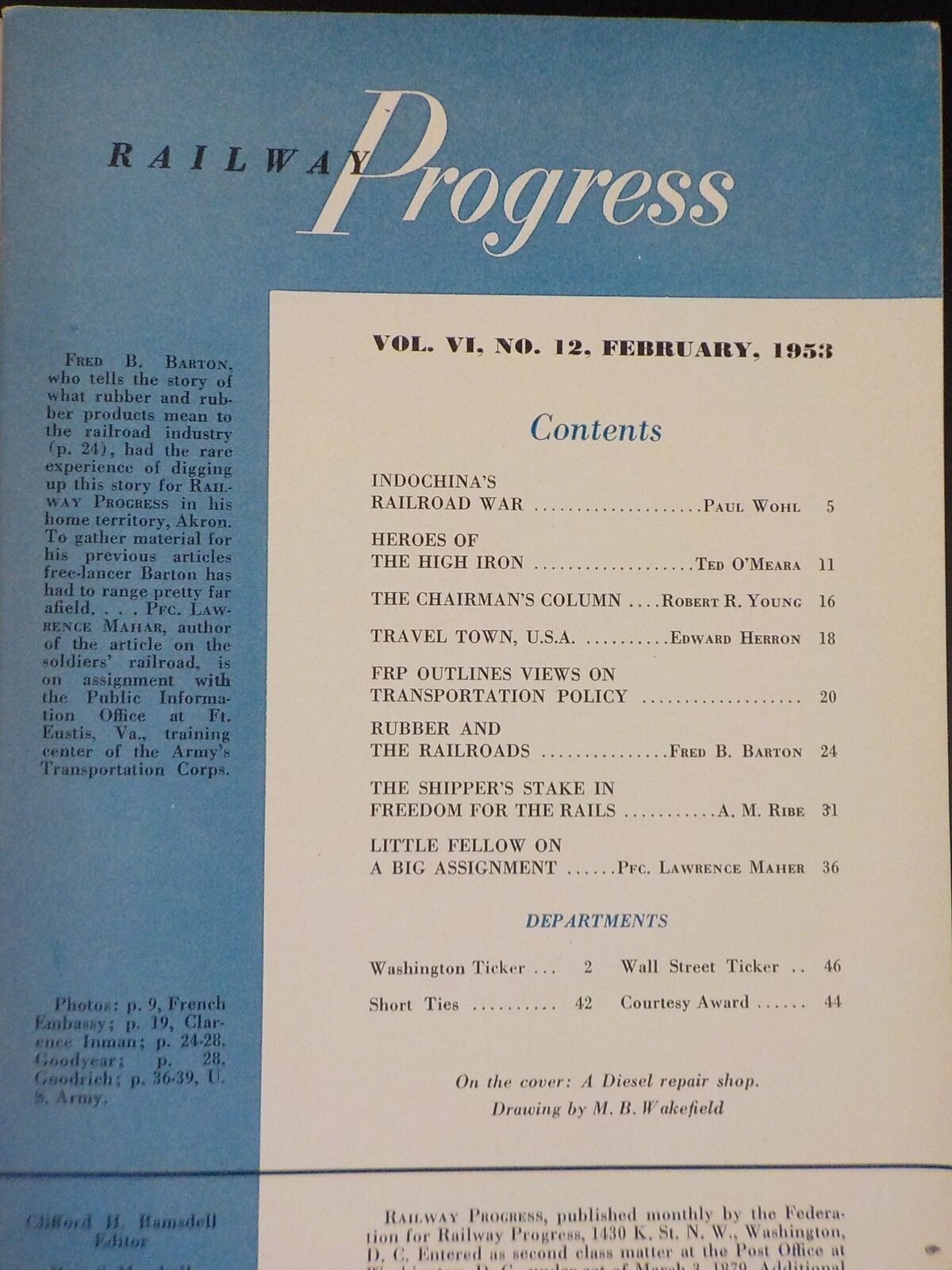 Railway Progress 1953 February INDOCHINA RAILROAD WAR Rubber and rrs ...