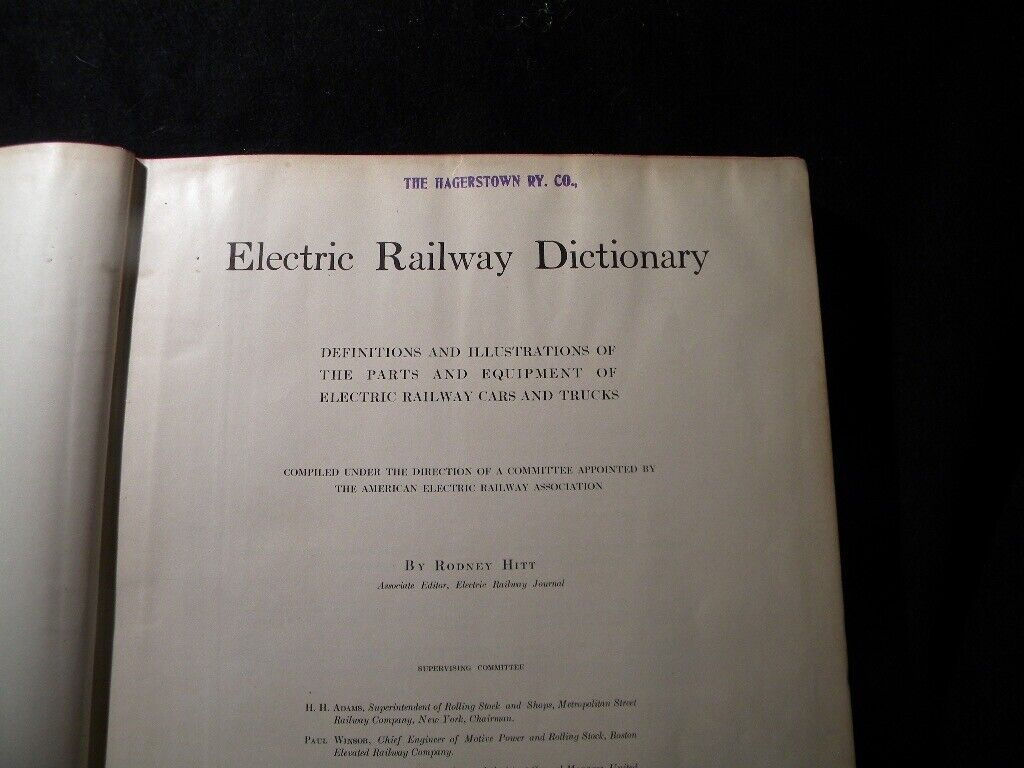 Electric Railway Dictionary 1911 Original First Edition Hard Cover ...