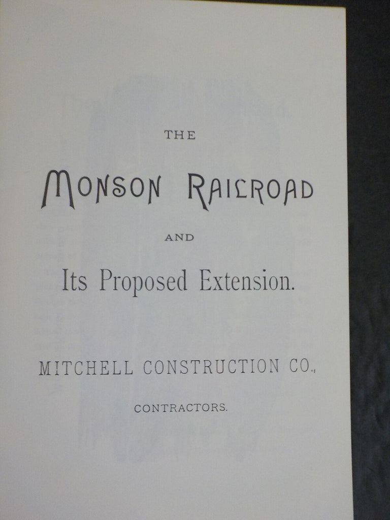 Monson Railroad and Its proposed extension, REPRODUCTION ...