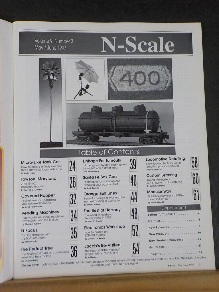 N Scale Magazine 1997 May June Hershey PA Tank Car Covered hopper tech ...