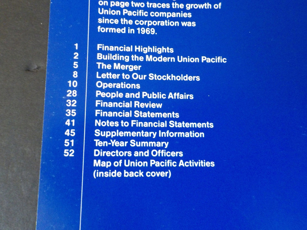 Union Pacific Railroad Annual Report 1982 – RailroadTreasures