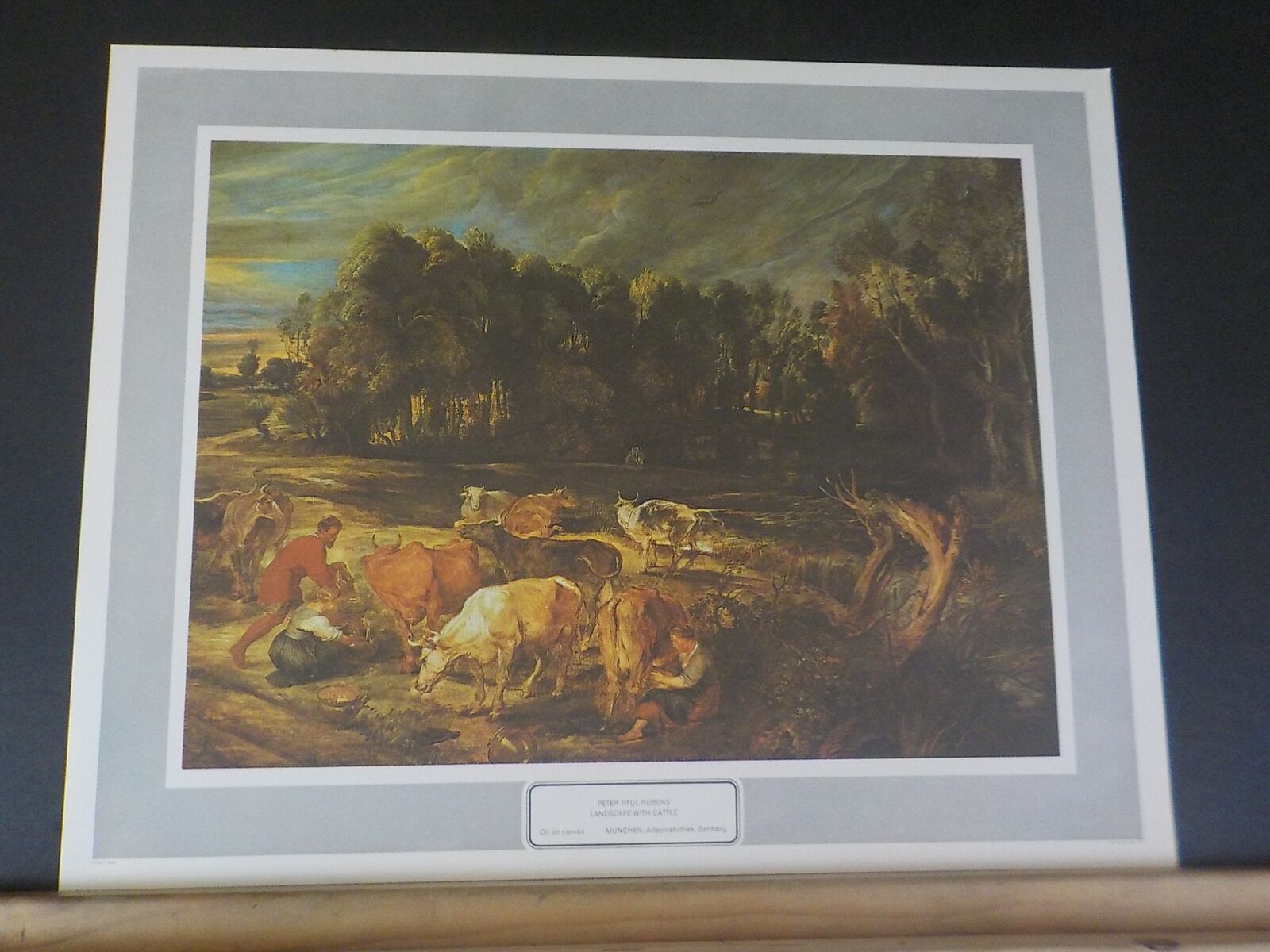 Renaissance Lithographic Print Peter Paul Rubens Landscape with cattle ...
