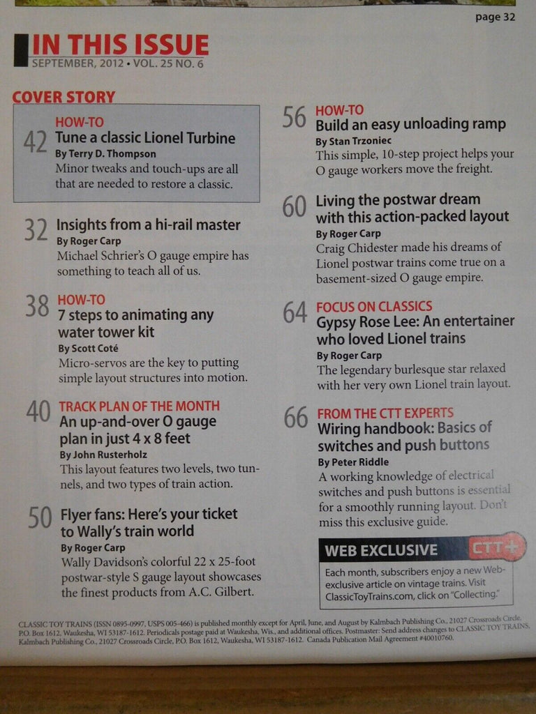 Classic Toy Trains 2012 September Build a cargo ramp Animate a water t ...