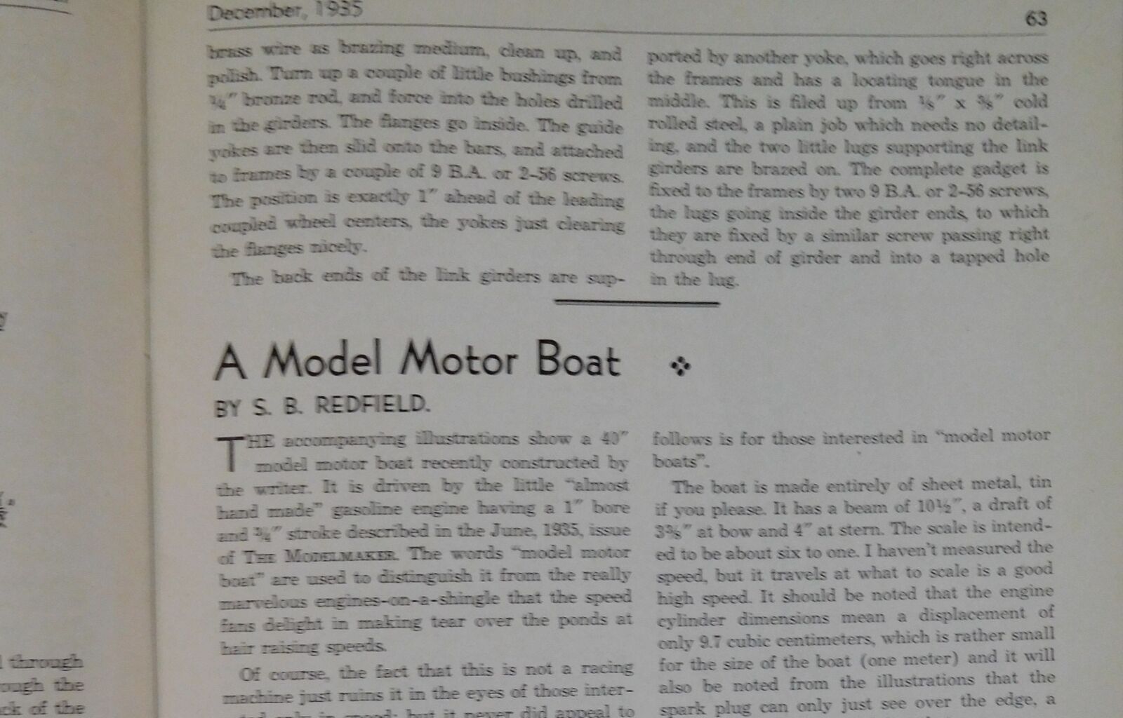 Modelmaker Magazine 1935 December model motor boat Steam locomotive co ...