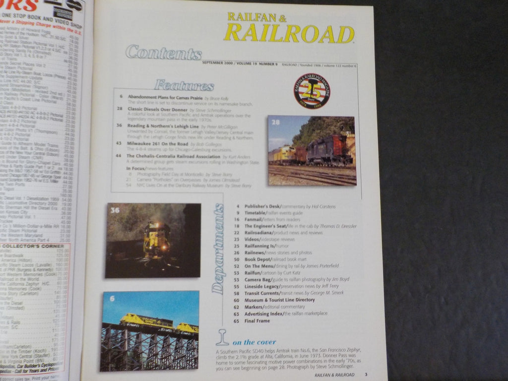 Railfan & Railroad Magazine 2000 September Classic diesels over donner ...