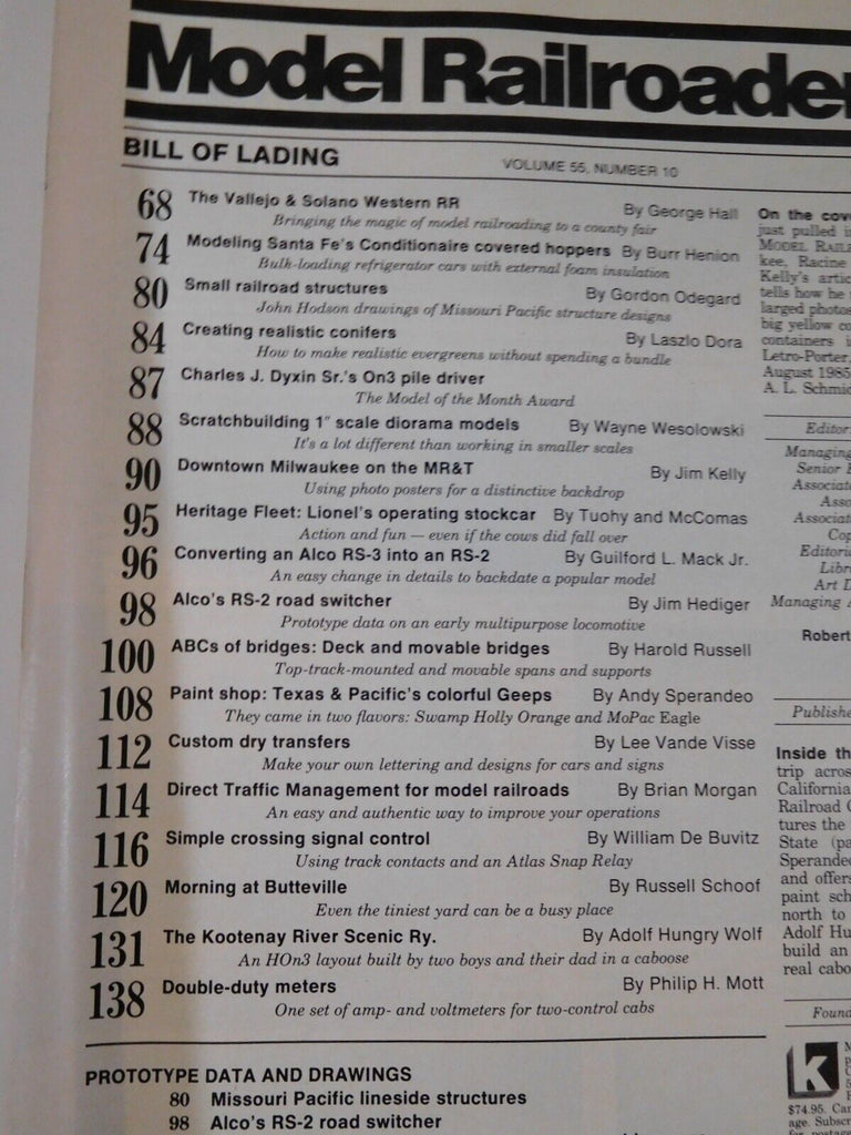 Model Railroader Magazine 1988 October Poster prints for City backdrop ...