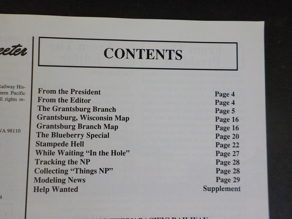 The Mainstreeter Northern Pacific Ry Historical Society Vol 10 #4 1991 ...