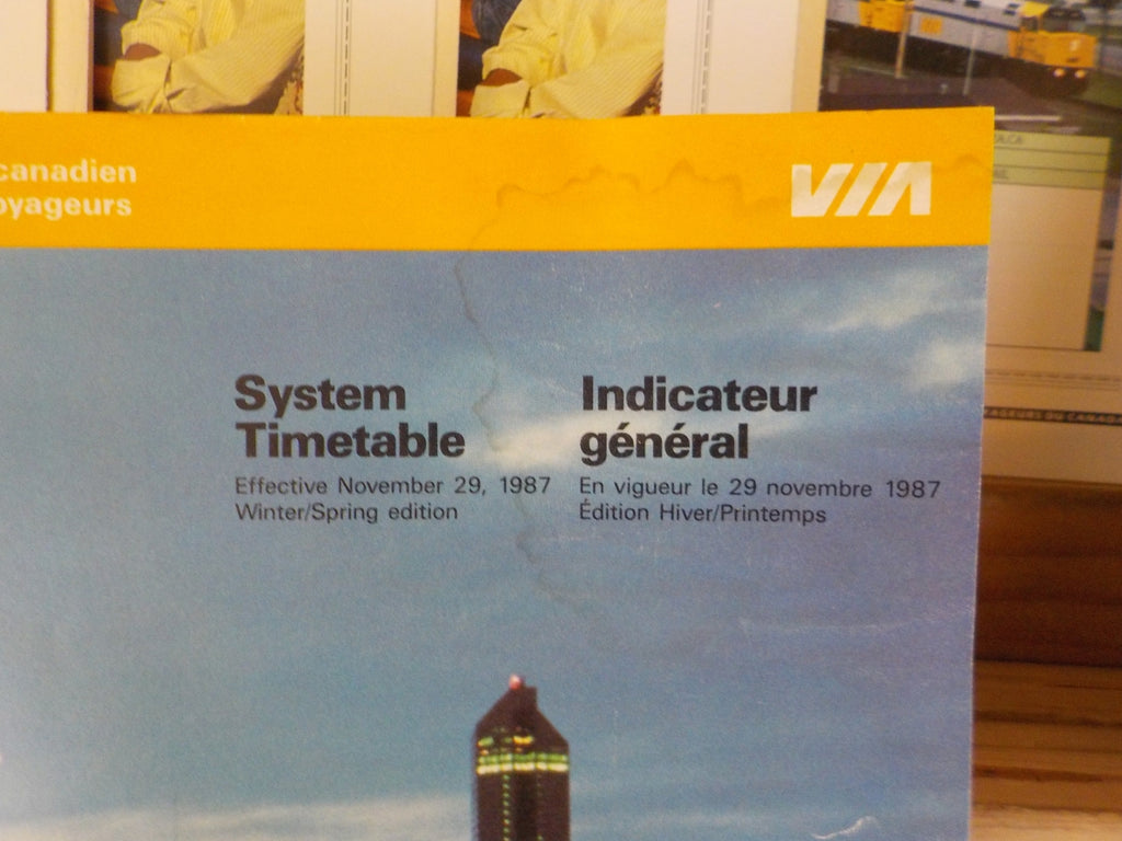 VIA Timetable Lot of 17 1987-1998 Various Dates National System time t ...