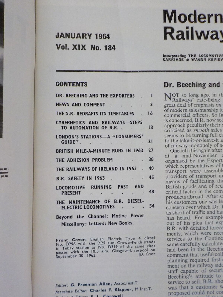 Modern Railways 1964 January Londons stations Adhesion problem ...