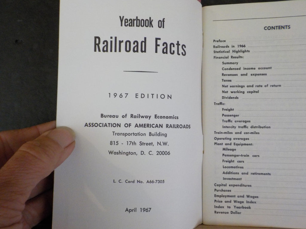 Yearbook of Railroad Facts 1967 Edition Information – RailroadTreasures
