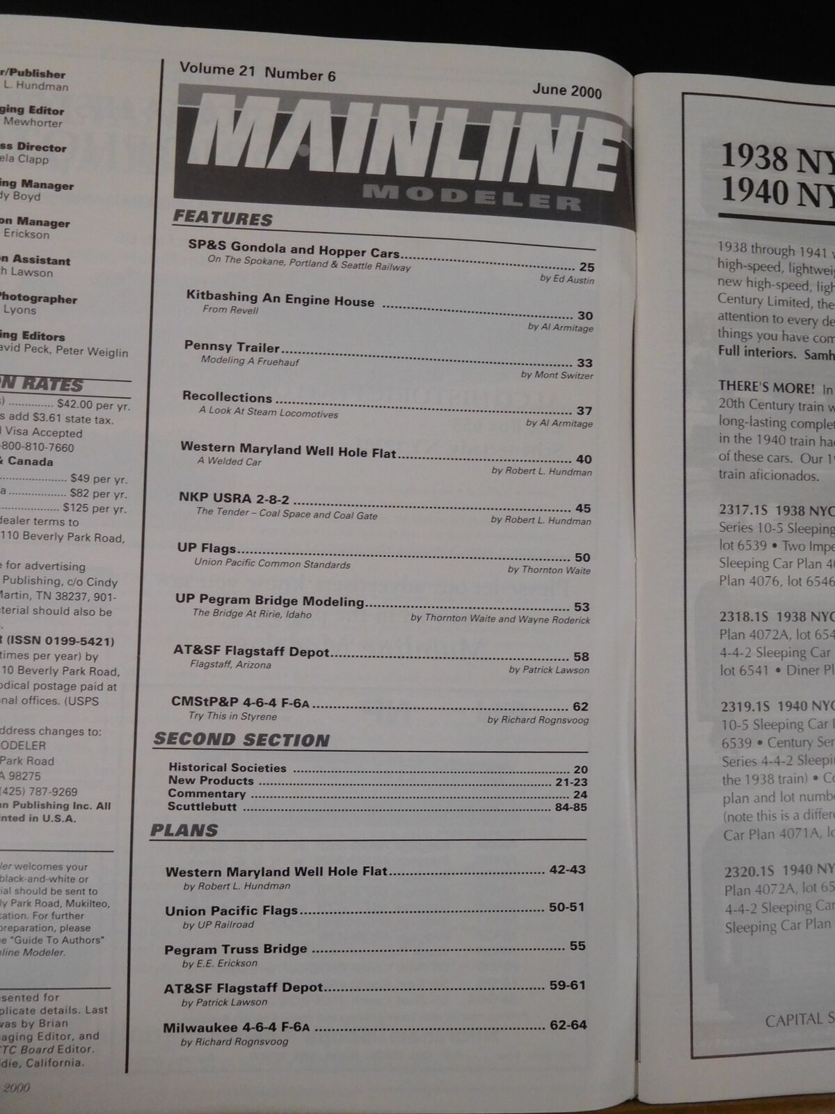 Mainline Modeler 2000 June SP&S gondola hopper cars Steam Locomotives ...