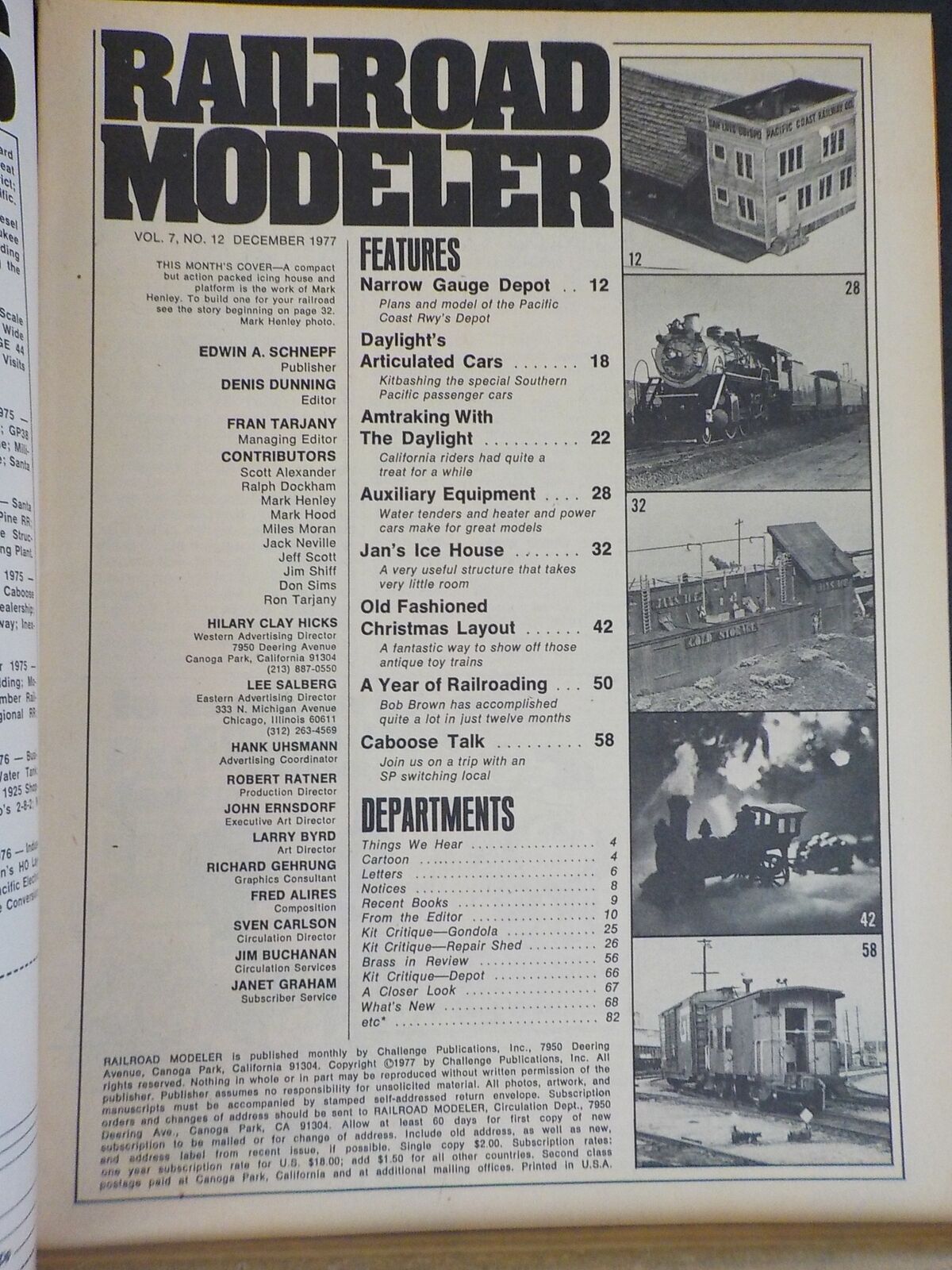 Railroad Modeler 1977 December V7 #12 SP Articulated cars Compact Ice ...