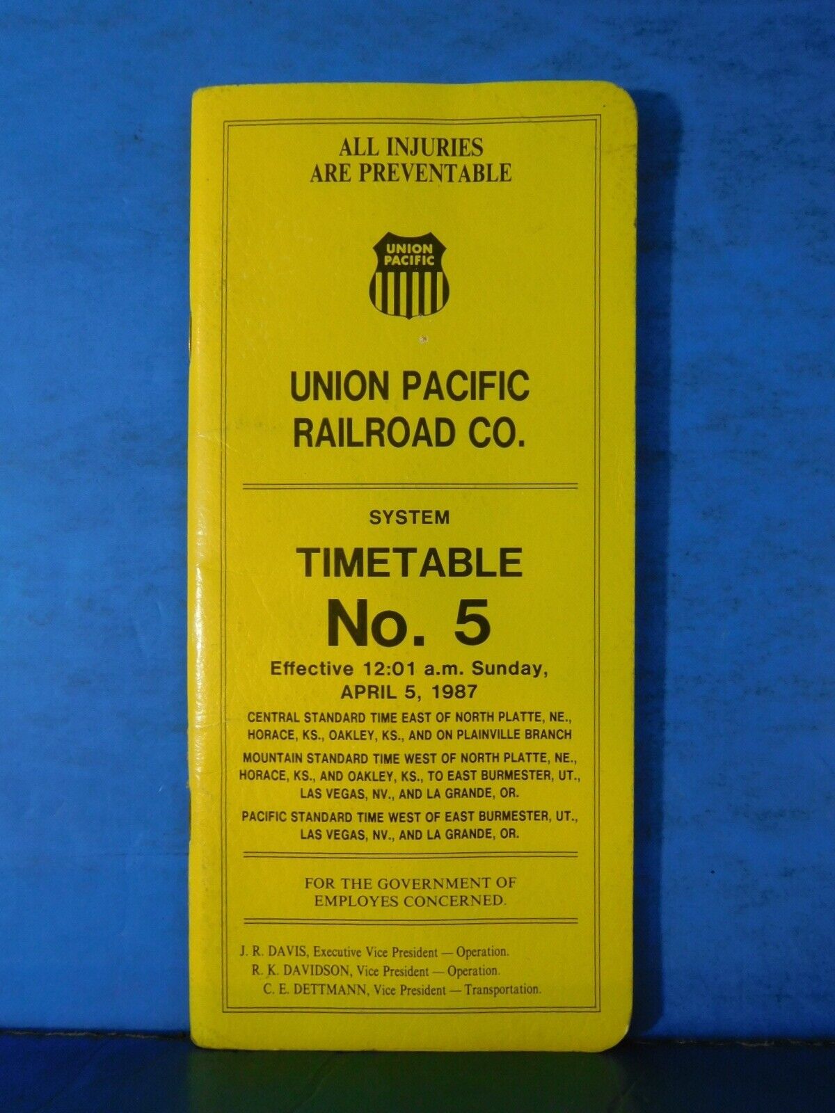 Union Pacific Employee Timetable #5 System 1987 – RailroadTreasures