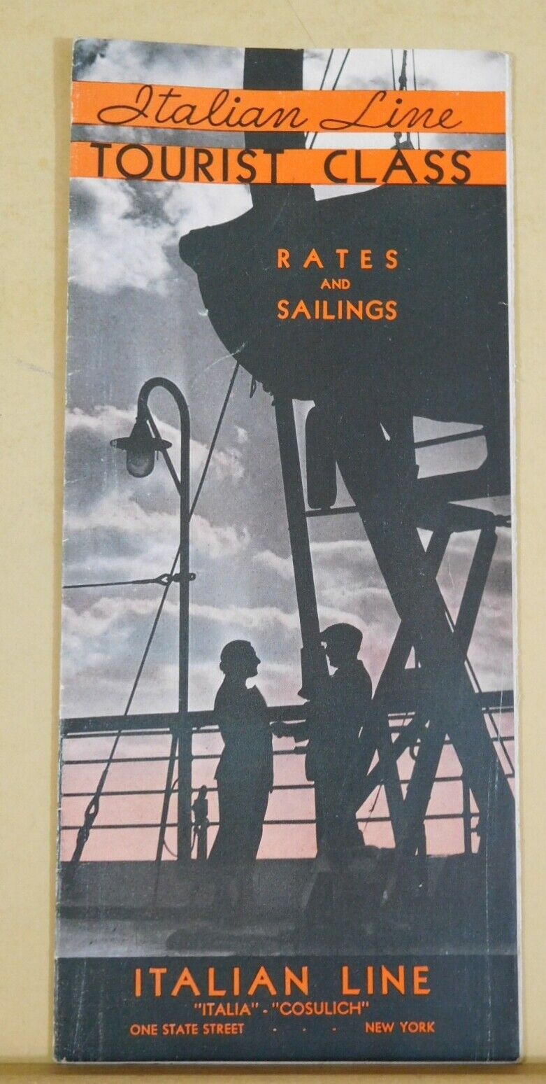 Italian Line Tourist Class Rates and Sailings 1933 Timetable ...