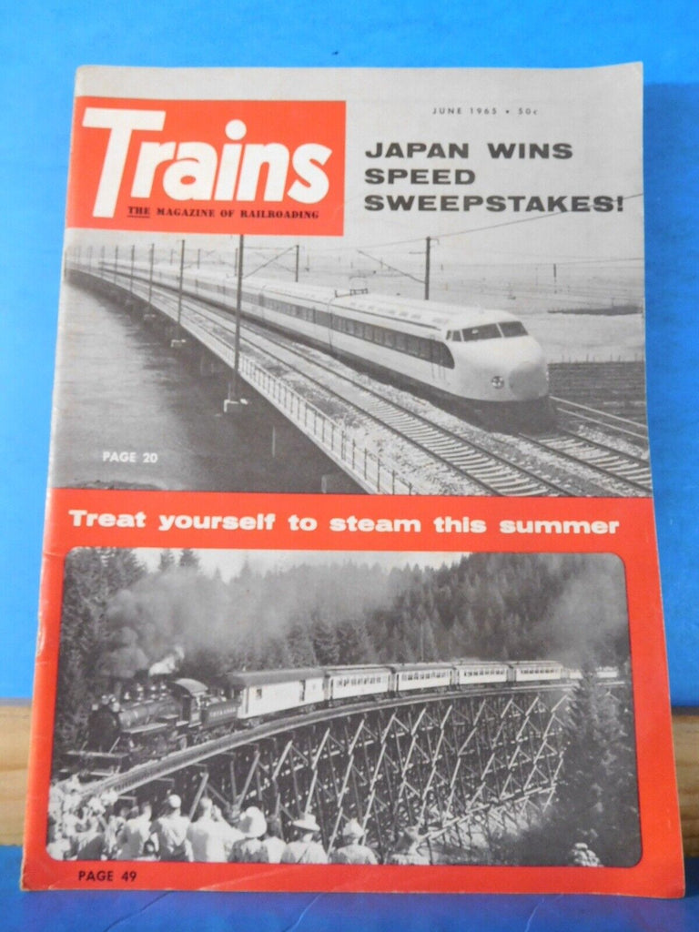 Trains Magazine 1965 June Japan wins speed sweepstakes – RailroadTreasures
