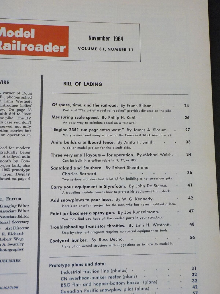 Model Railroader Magazine 1964 November Troubleshooting transistor thr ...