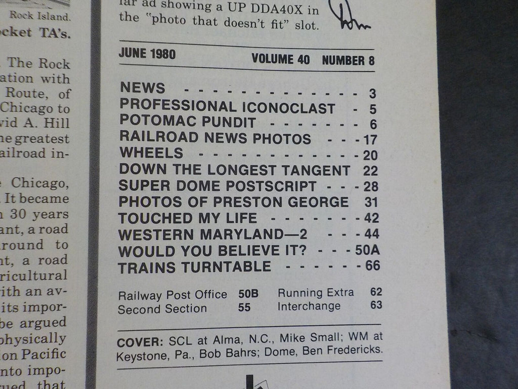 Trains Magazine 1980 June Why WM forsook this bridge for B&O Super Dom ...