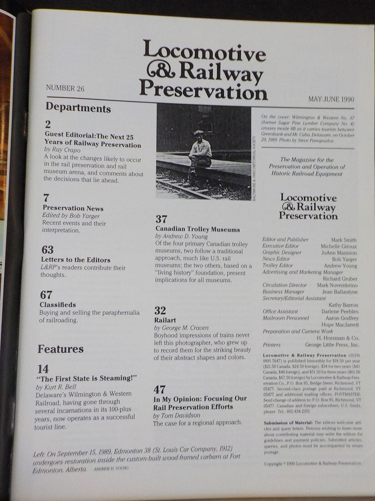 Locomotive & Railway Preservation #26 1990 May June Wilmington & Weste ...