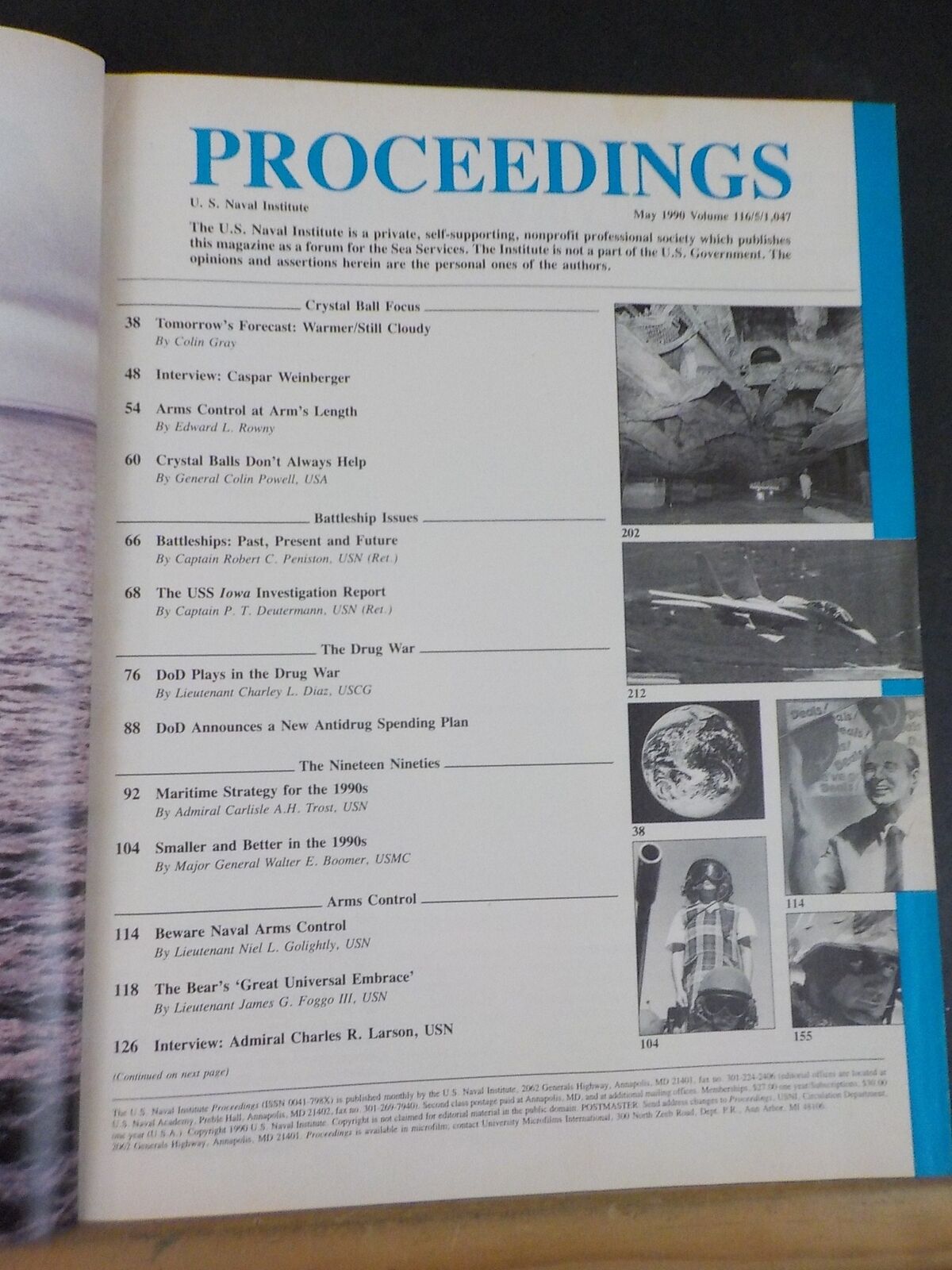 Proceedings Magazine Naval Review Issue 1990 May US Naval Institute ...