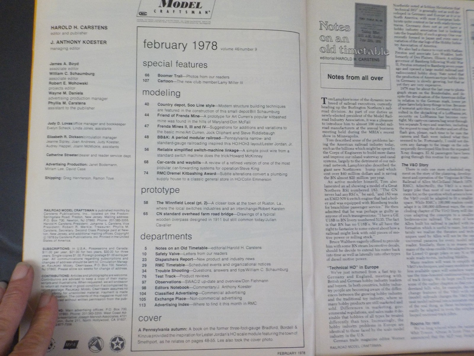 Railroad Model Craftsman Magazine 1978 February RMC Car Card operation ...