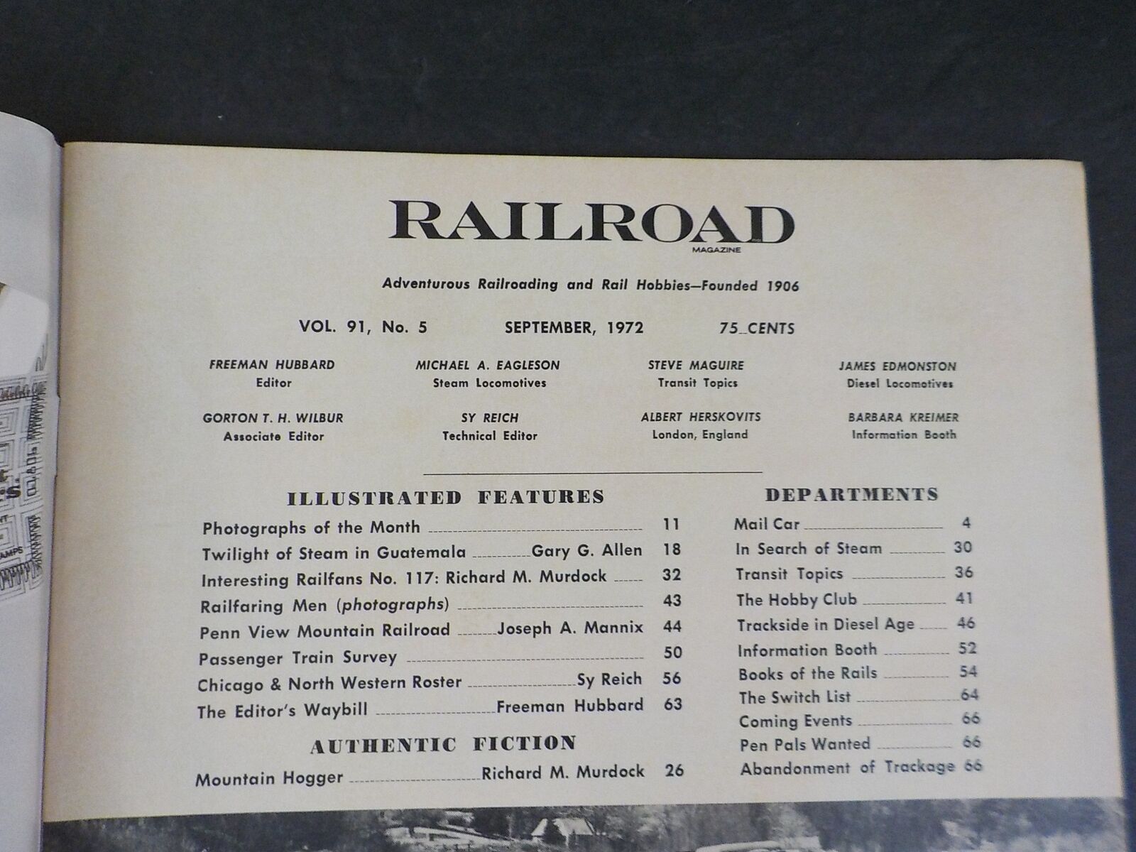Railroad Magazine 1972 September Chicago & North Western Roster Guatem ...