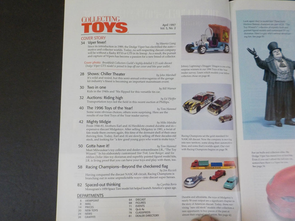 Collecting Toys Magazine 1997 April Vipers Midgetoys 50 yrs Racing Cha ...