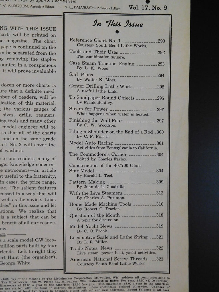 Modelmaker Magazine 1940 June Reference Chart No. 1 – RailroadTreasures