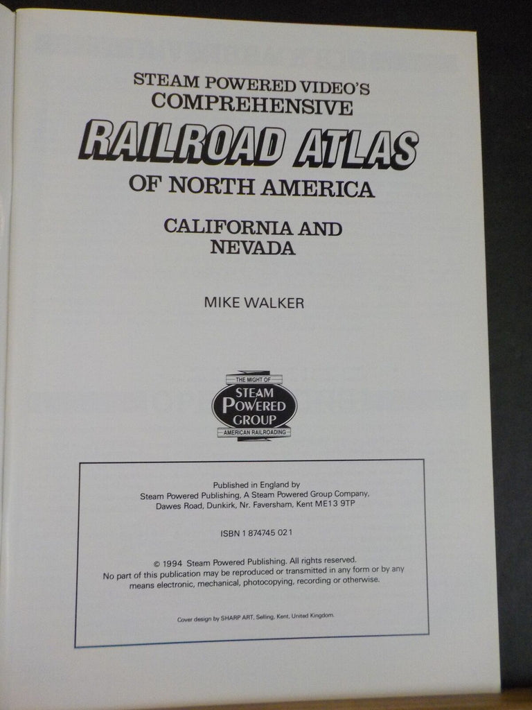 SPV's Comprehensive Railroad Atlas California & Nevada 1994 Soft Cover ...