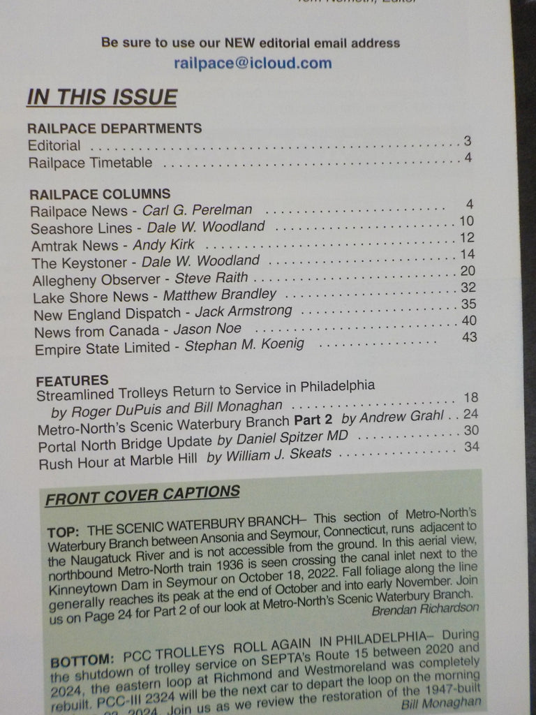 Rail Pace News Magazine 2024 September Railpace MEtro-North Scenic Wat ...