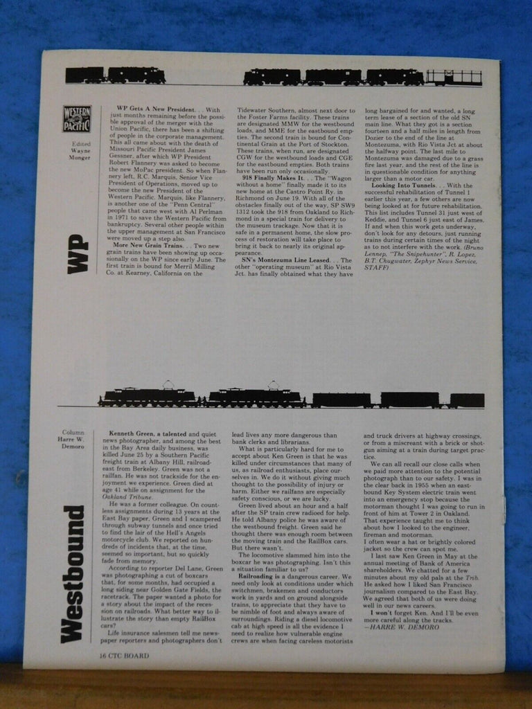 CTC Board Railroads Illustrated #85 1982 July Canford Ltd ...