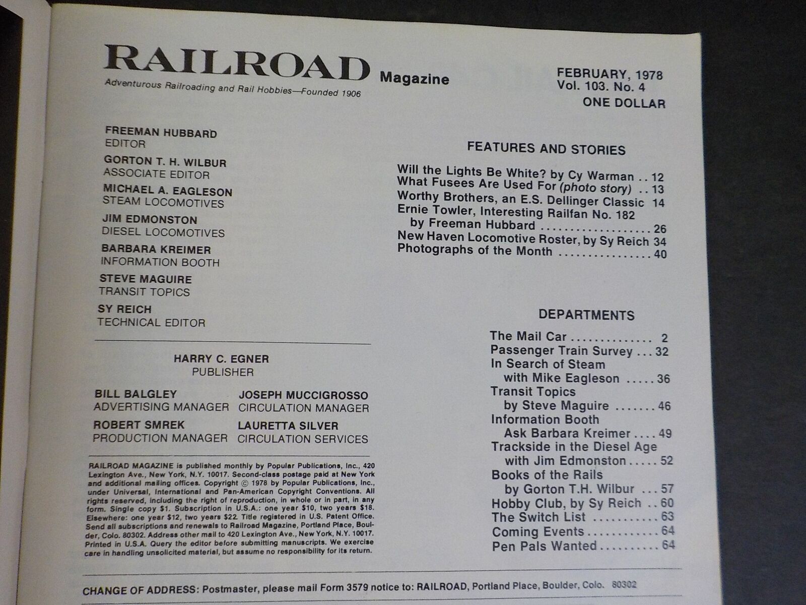 Railroad Magazine 1978 February What Fusees Are Used For ...