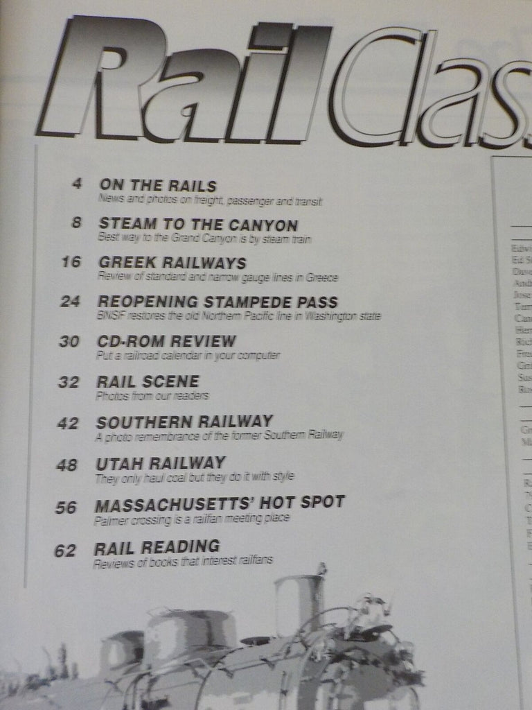 Rail Classics Magazine 1997 March April V26#2 Stampede Pass Steam to t ...